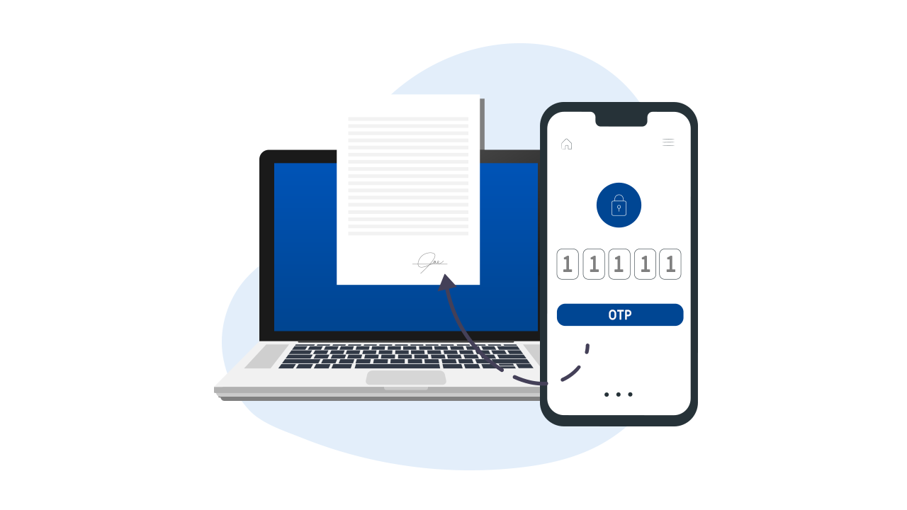 Simple electronic signature with OTP and European validity via API